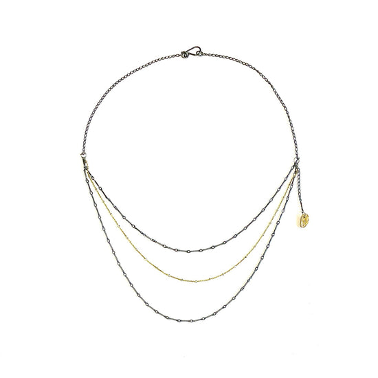 Mixed Metal Gold Fill Sterling Silver Layering Chain Necklace ...